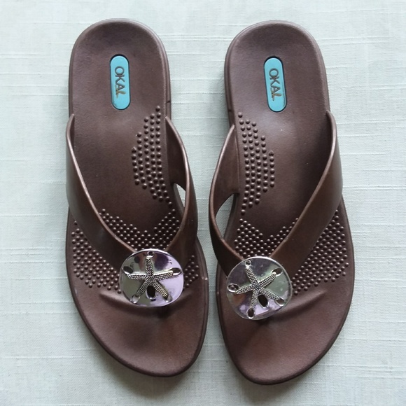 OKA b. | Shoes | Nwot Oka B Bronze Sandals With Sand Dollar Medallion ...